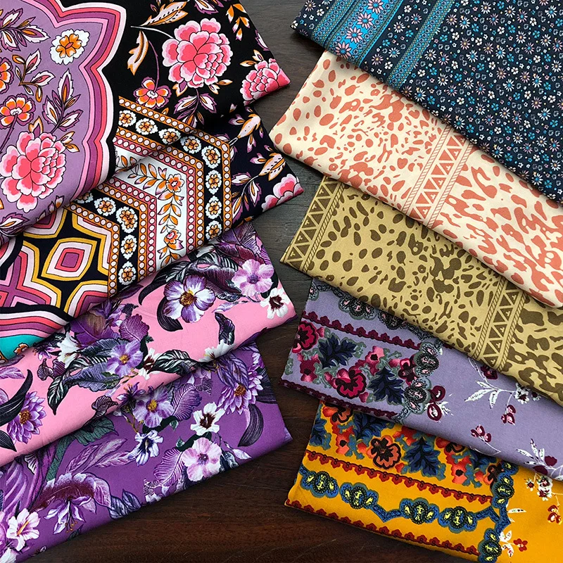 Tela-de-ray-n-viscosa-Floral-rosa-para-ni-os-Material-de-ropa-de ...