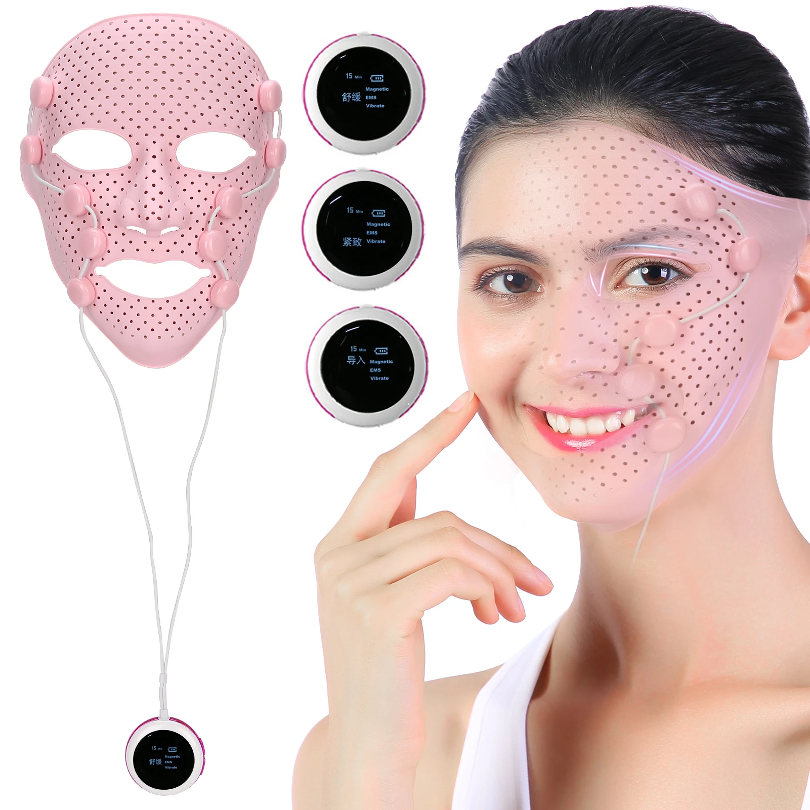 Electric EMS V Face Massager Skin Rejuvenation Mask Machine Relieve ...