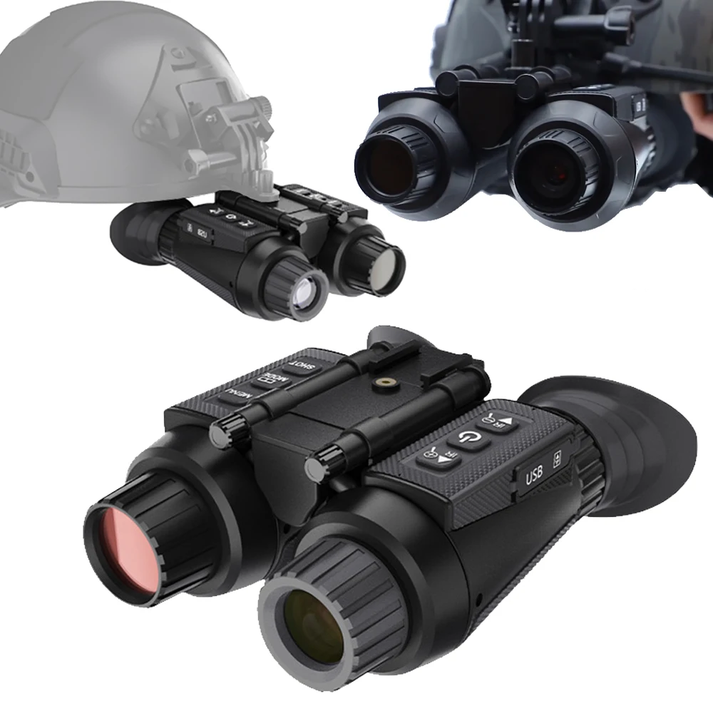 Helmet head-mounted night vision device naked eye 3D binoculars outdoor ...