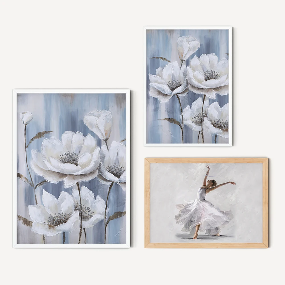 Abstract Dancer Flowers Canvas Print Fashion Wall Art Picture for ...