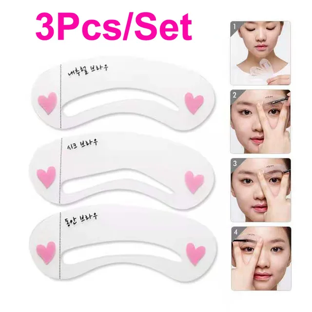 8 In 1 Reusable Eyebrow Stencil Beauty Makeup Brow Stamp Template ...