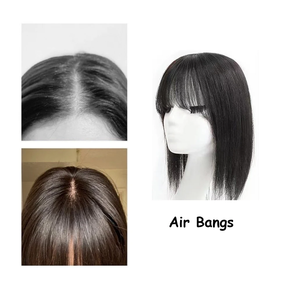Clip-In-Human-Hair-Bangs-8x12cm-Fringe-Hair-Pieces-4D-Air-Bangs-Silk ...