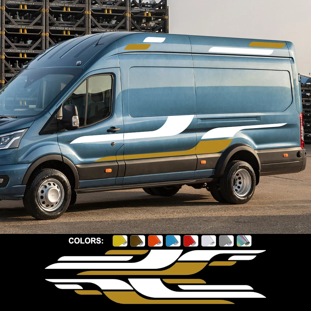 Car-Side-Stickers-For-Ford-Transit-MK8-2014-2021-Motorhome-Stripes ...