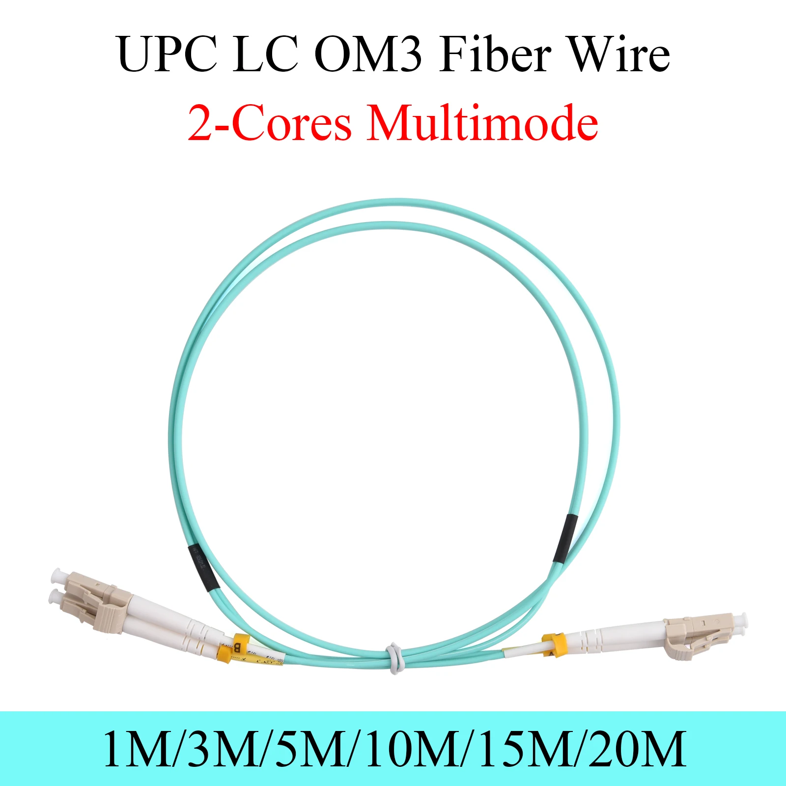 100G OM3 Fiber Optic Wire Multimode 2Cores Extension UPC 2LC Male to ...