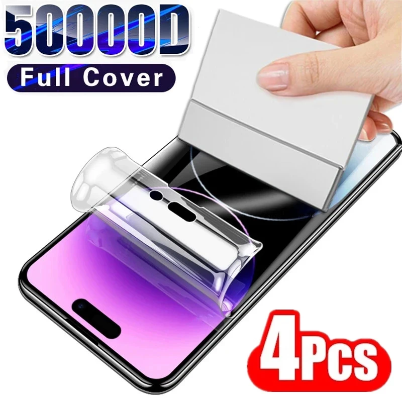 4Pcs-Hydrogel-Film-Full-Cover-For-iPhone-11-12-13-14-15-Pro-Max-Screen ...