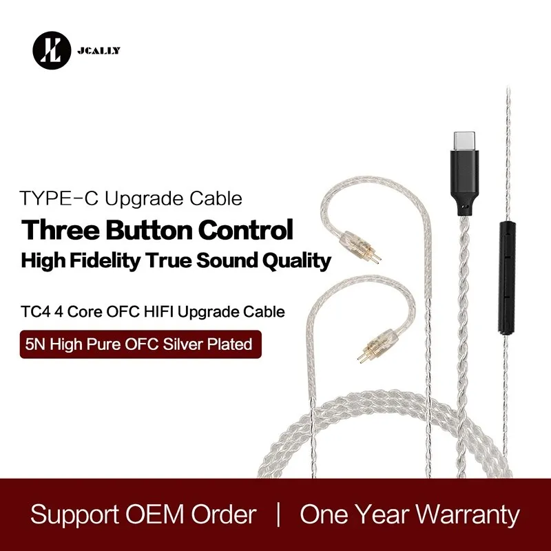 JCALLY-TC4-USB-Type-C-Earphone-Cable-4-shares-TYPE-C-oxygen-free-copper ...