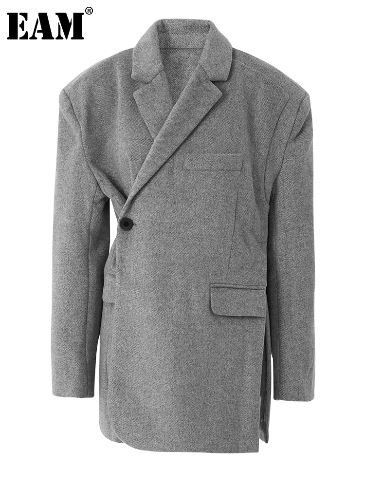 EAM-Loose-Fit-Gray-Irregular-Big-Size-Elegant-Woolen-Coat-Parkas-New ...