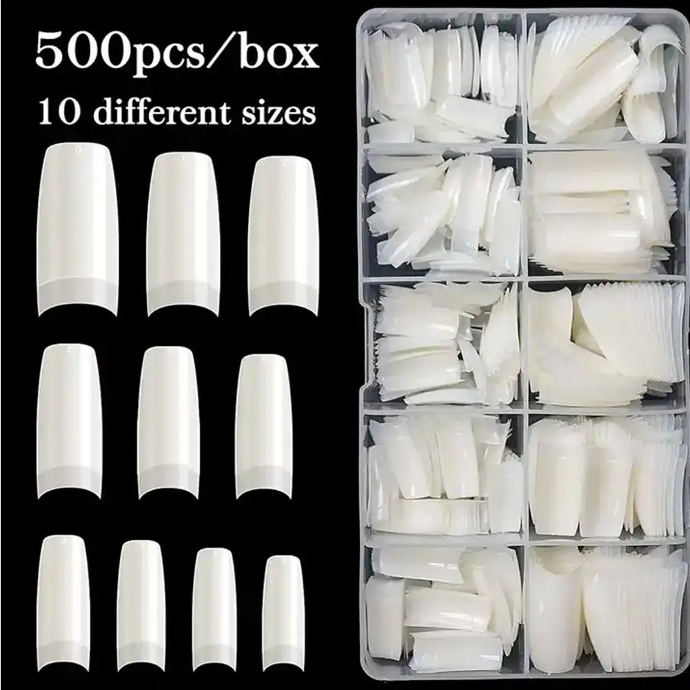 Artificial Nail Tip 500 Complete Nails Colored Nail False Acrylic Tips ...