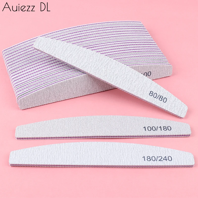 10Pcs-Double-Sided-Nail-Files-For-Manicure-100-180-thick-Sandpaper-80 ...