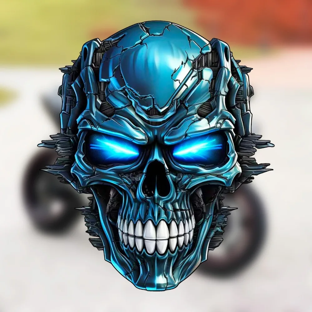 Blue-Heavy-Metal-Skull-Car-Sticker-Auto-Window-Door-Vinyl-Decals ...