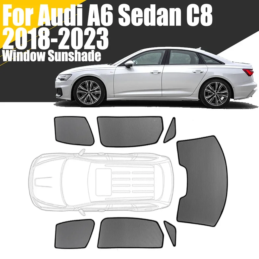 Custom Magnetic Car Window Sunshade For Audi A6 Sedan C8 2018-2023 ...