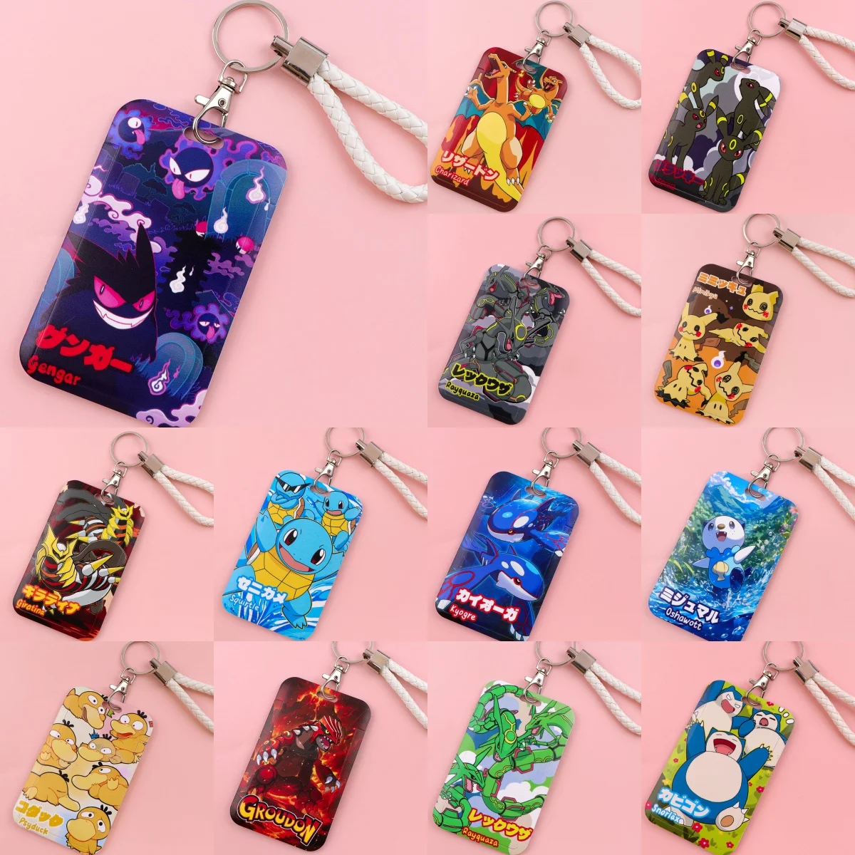 Anime Figures Cardholder with Lanyard Keychains Cartoon Elf IDCard ...