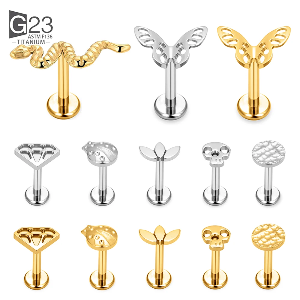 F136-Titanium-16G-Pacman-Game-Ghost-Funny-Stud-Earring-Halloween-Labret ...