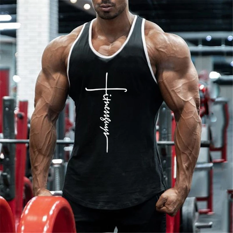 New-Fashion-Cotton-Sports-Sleeveless-Shirts-Gym-Tank-Top-Men-Fitness ...