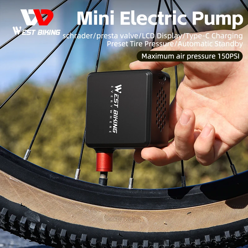 WEST-BIKING-Bike-Pump-Mini-pompa-ad-aria-elettrica-portatile-con ...