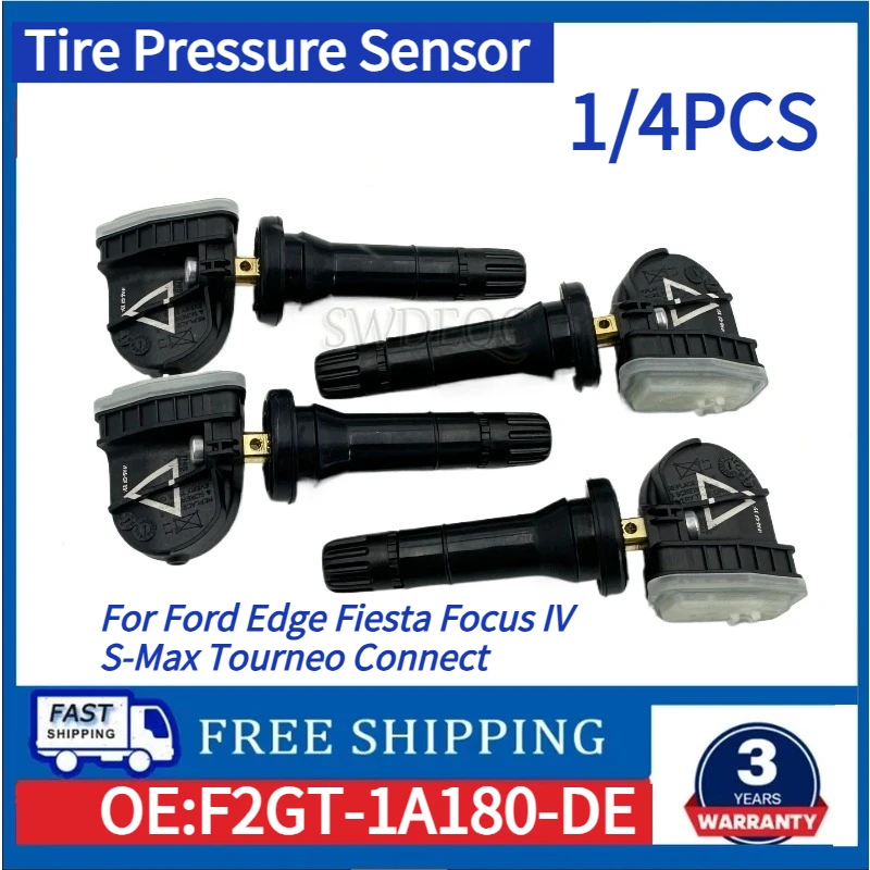 1/4PCS 433MHZ TPMS Tire pressure sensor For Ford Edge Fiesta Focus IV S ...