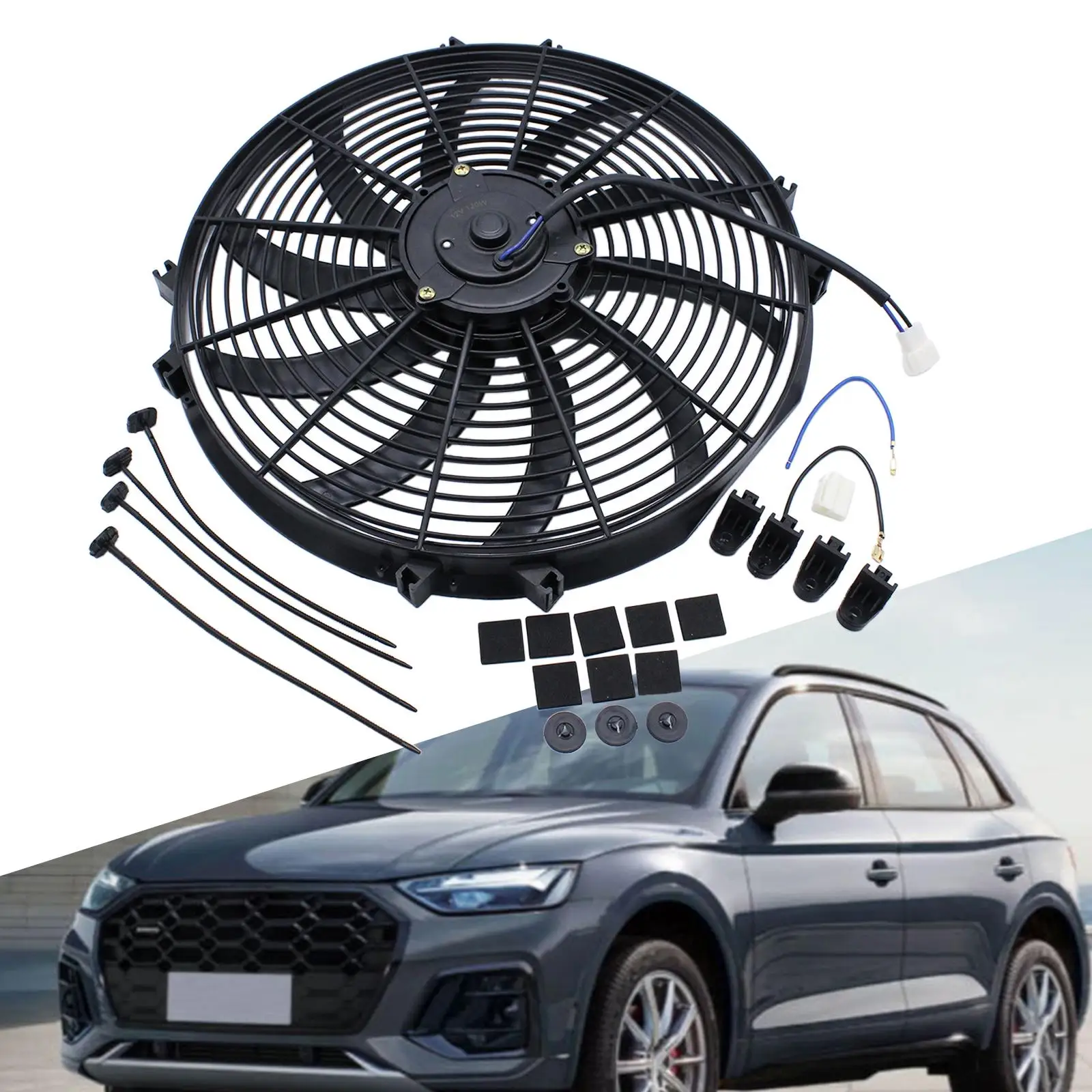 Generic Electric Radiator Cooling Fan 12V 120W Mount Kit High ...