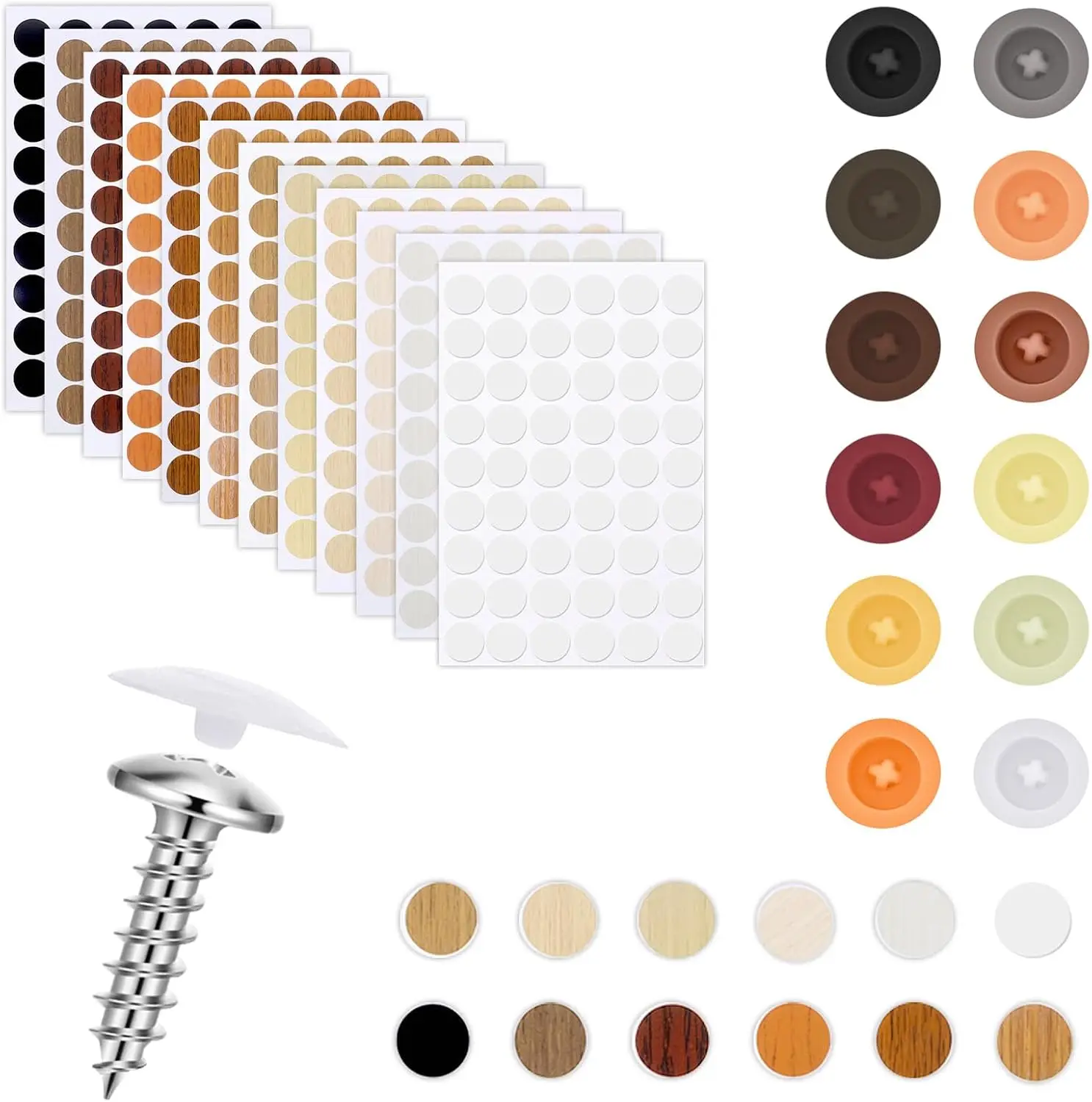 54pcs/Sheet Screw Hole Cover Cap Stickers Waterproof Self Tapping ...