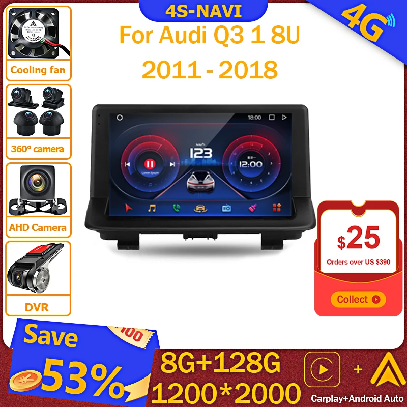 Car Android Auto Car Screen Radio Multimedia Player Stereo For Audi Q3 ...
