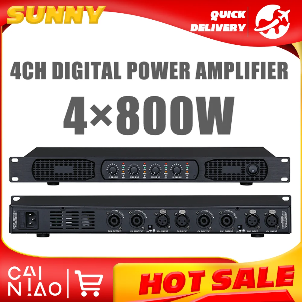 Audio-800W-Digital-Power-Amplifier-2U-4-Channel-Karaoke-Stage-Audio ...