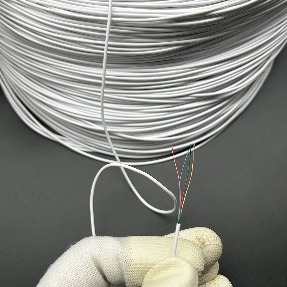 4-core Welding Microphone Speaker Cable Super Soft PVC White Black ...