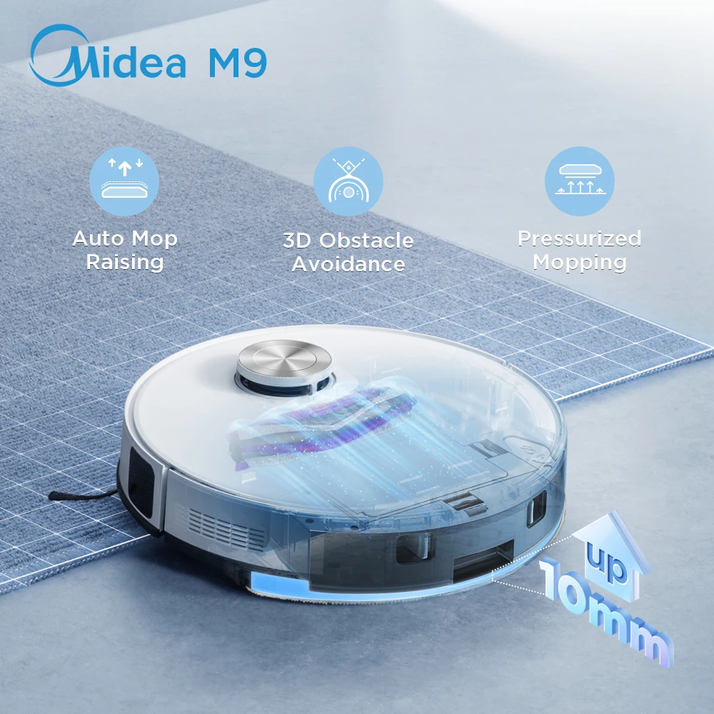 Midea Robot aspirador M9 para el hogar, aspiradora inteligente con mopa ...