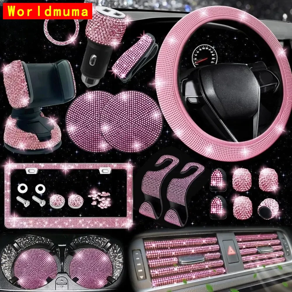 Luxury-27PCS-SET-Lady-Diamond-Car-Interior-Decoration-Gift-Box-for-4 ...