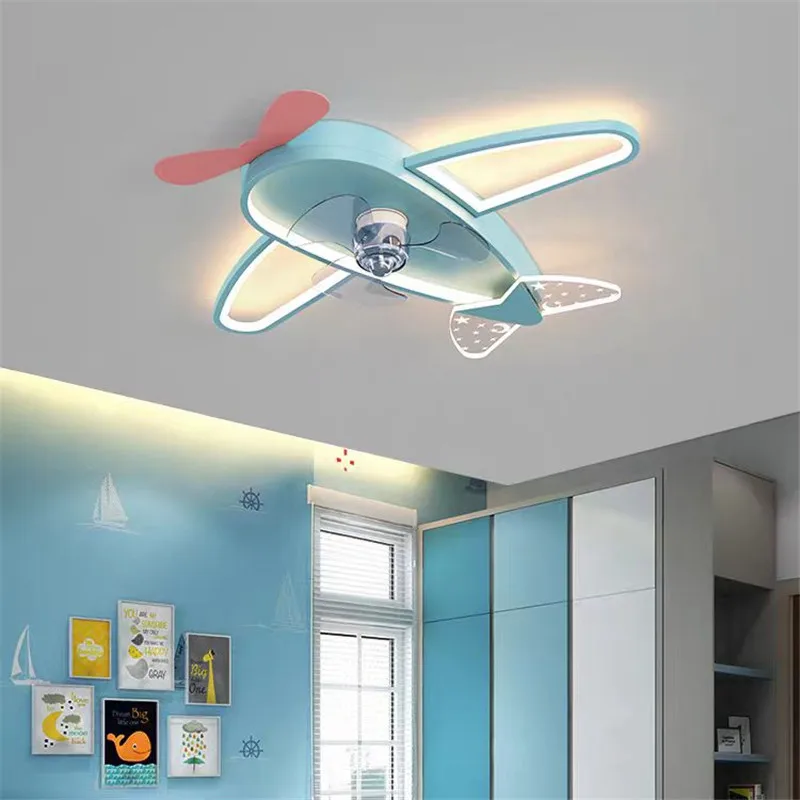 kawaii-kids-ceiling-fan-with-light-Creative-LED-airplane-light-for ...