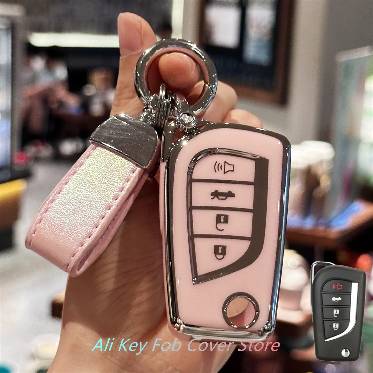 Key-Fob-Cover-with-Keychain-For-Avalon-Camry-Corolla-Fortuner ...