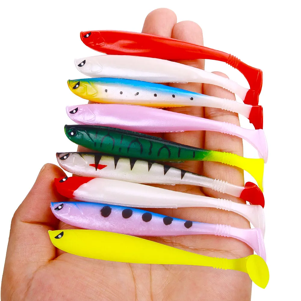 6pcs-9cm-4g-Soft-Silicone-Fishing-Lure-Minnow-Saltwater-Freshwater ...