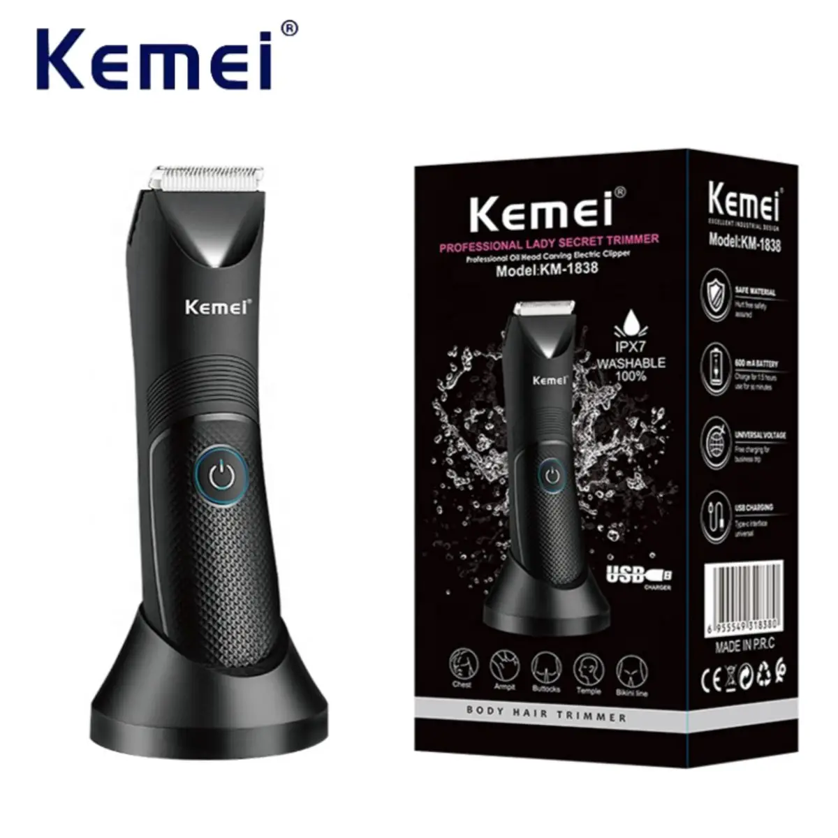 Kemei-KM-1838-Maquina-De-Cortar-Pelo-Para-Hombres-Recortador-De-Cabello-Profesional-Afeitadora ...
