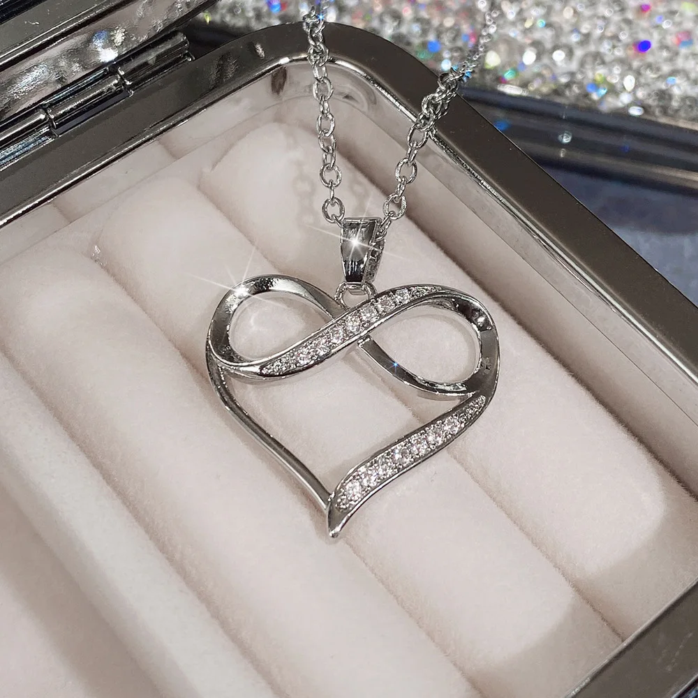 Open heart infinity necklace store