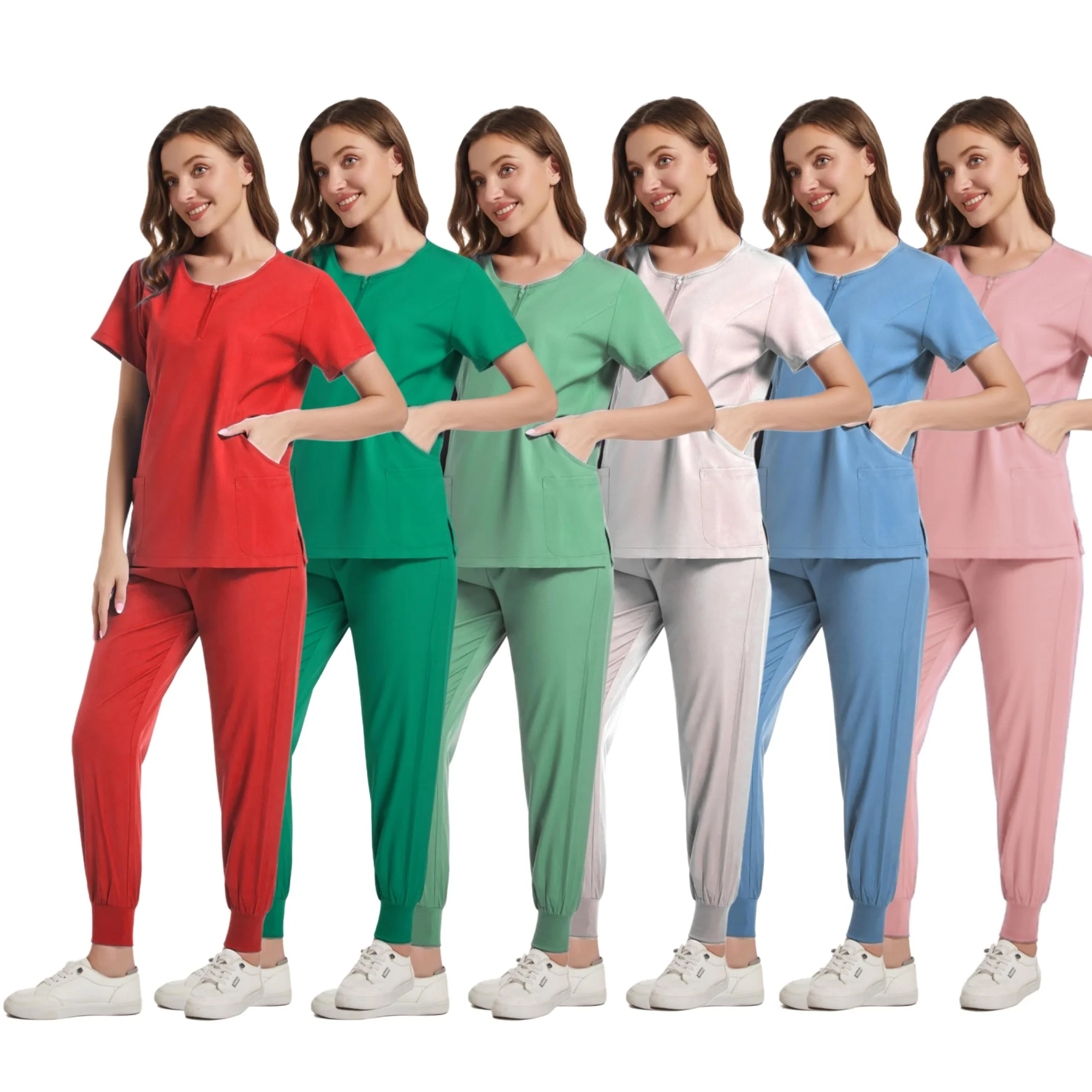 Scrubs-Jumpsuit-for-Women-Short-Set-Work-Uniforms-Spa-Salon-Uniform ...