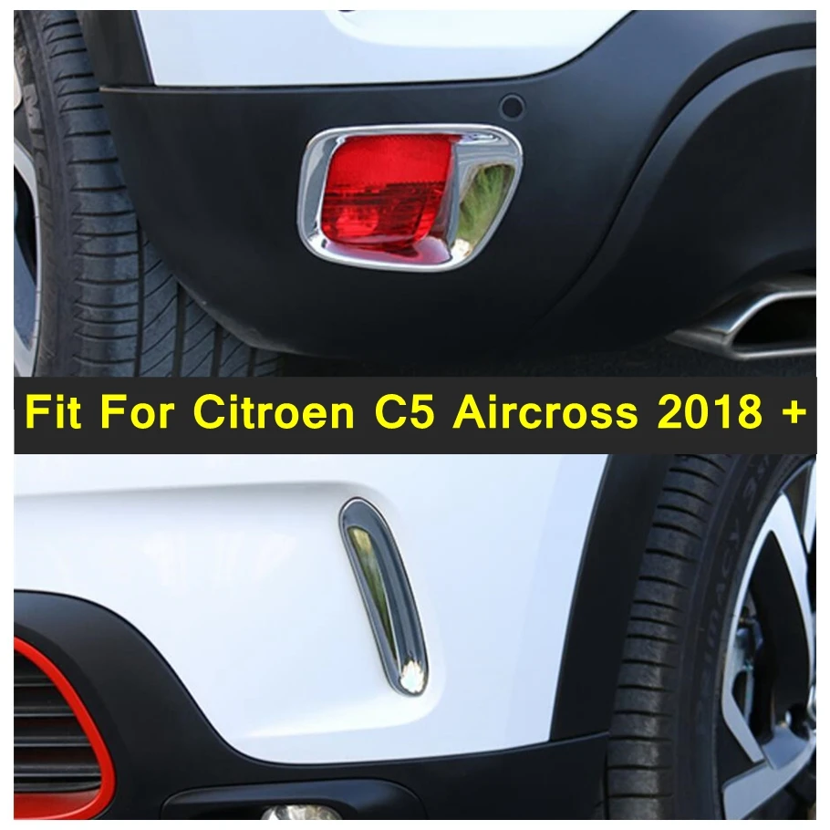 Chrome Front Foglight Cover Trim Rear Bumper Fog Lights Lamps Molding ...