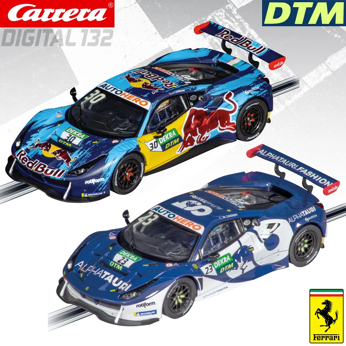 Carrera Slot Car Digital132 Ferrari 488 GT3 DTM 31032 Red Bull AF Corse ...