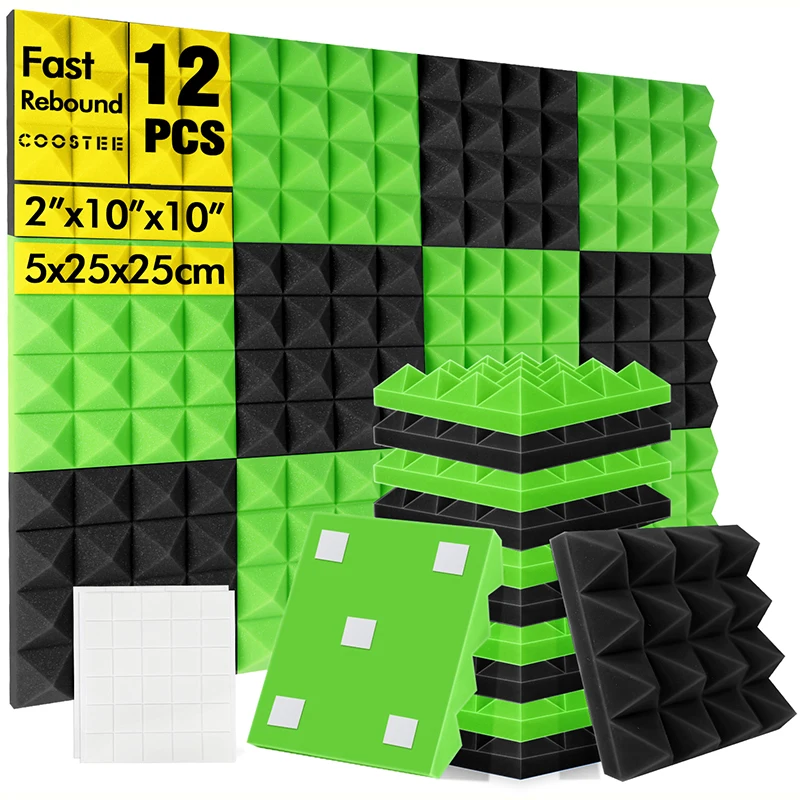 12-Pcs-Acoustic-Insulation-Panel-Soundproof-For-Wall-Noise-Reduction ...