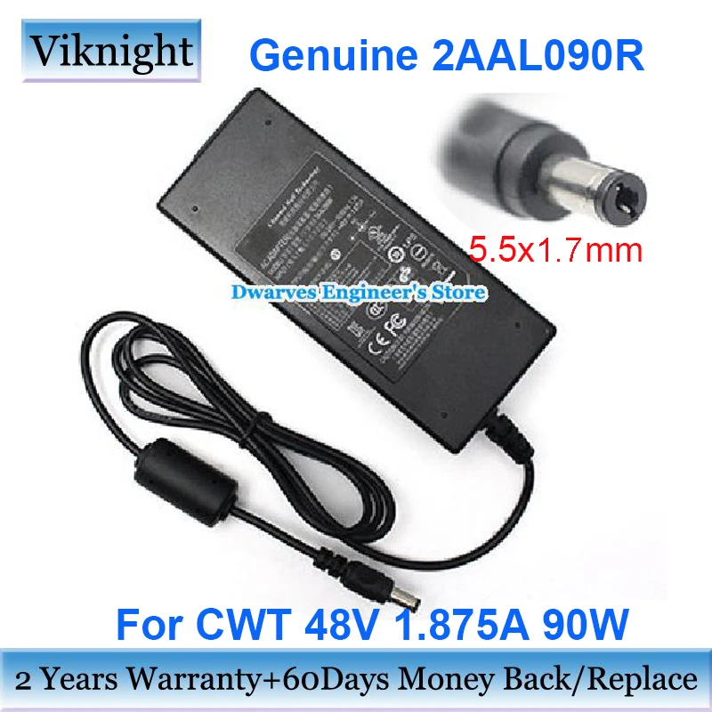 Genuine 48V 1.875A AC Adapter 2AAL090R For HIKVISION HILOOK NVR-104H-D ...