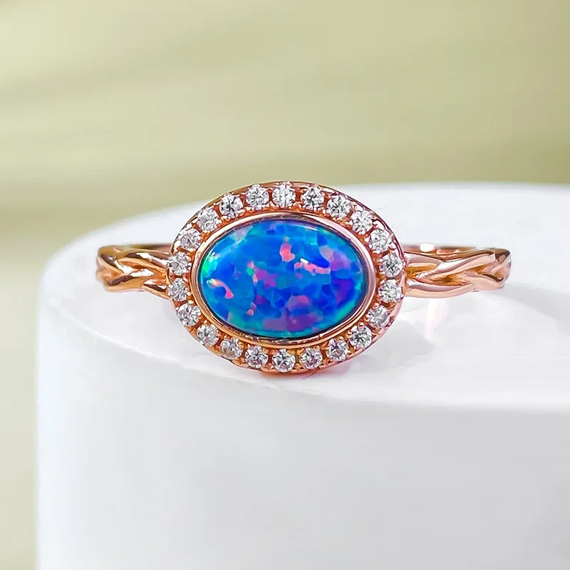 Jewelry-New-Fashion-925-Silver-Plated-Rose-Gold-Inlaid-One-Carat-Aurora ...