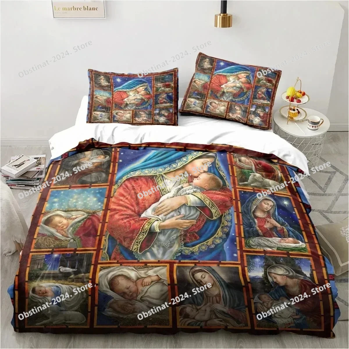 Jesus Christ Church Mary Christian Religious Bedding Set Duvet Cover ...