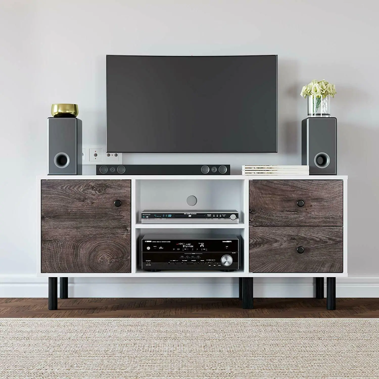 Double Door Tv Cabinet Television Stands Furniture Table Coffee Table ...