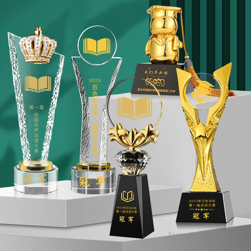 Customized Blank Crystal Trophy, Souvenir Poetry Recitation, Reading ...