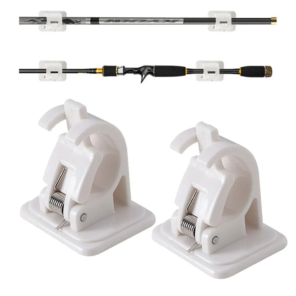 1-Pair-Wall-Mounted-Fishing-Rod-Storage-Clip-Clamps-Holder-Rack ...