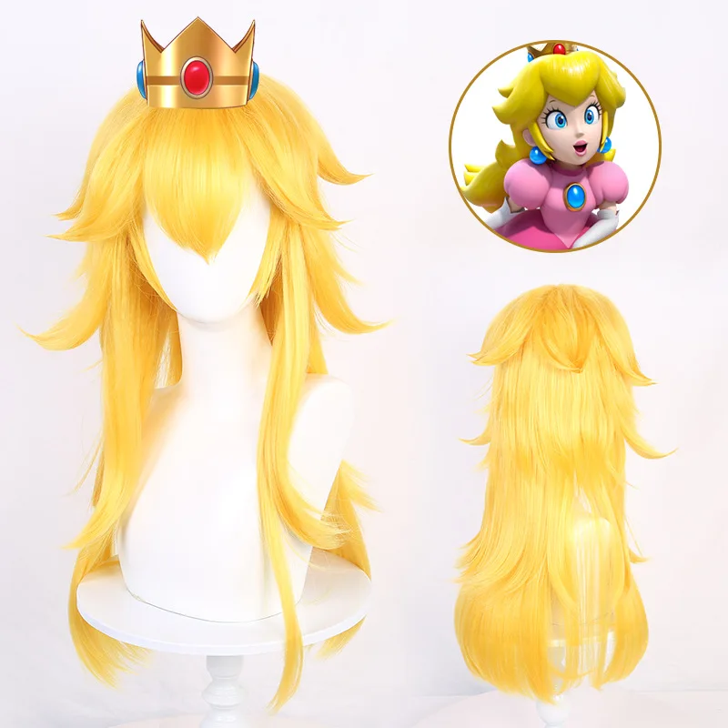 Halloween-women-Princess-Peach-cosplay-wig-styled-Peach-girl-gold-hair ...