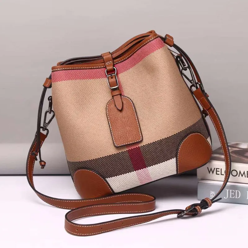 Nova bolsa de ombro feminina, bolsa de couro de luxo, moda lona cross ...