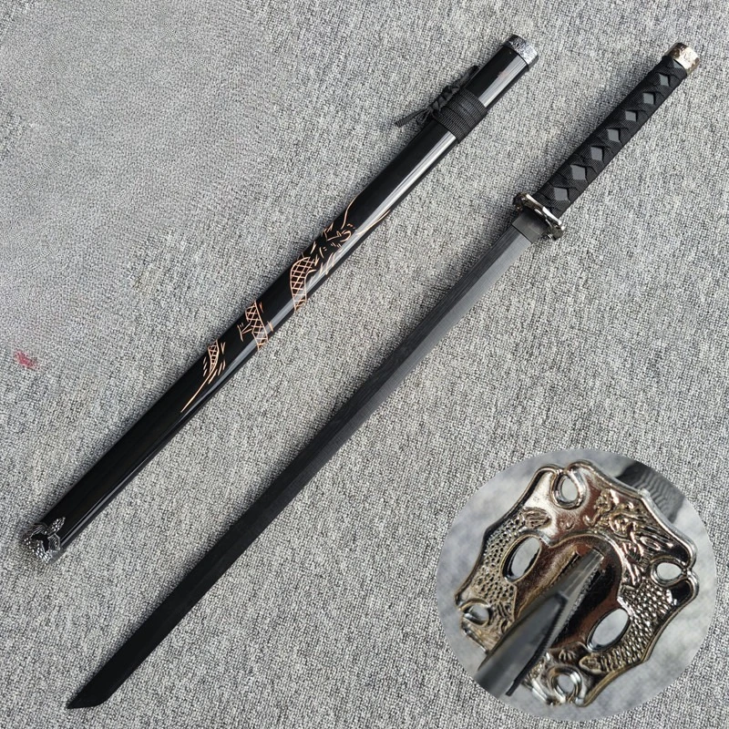 Bamboo Knife Wooden Tang Hengdao Sheathed Samurai Blade Training Sword ...
