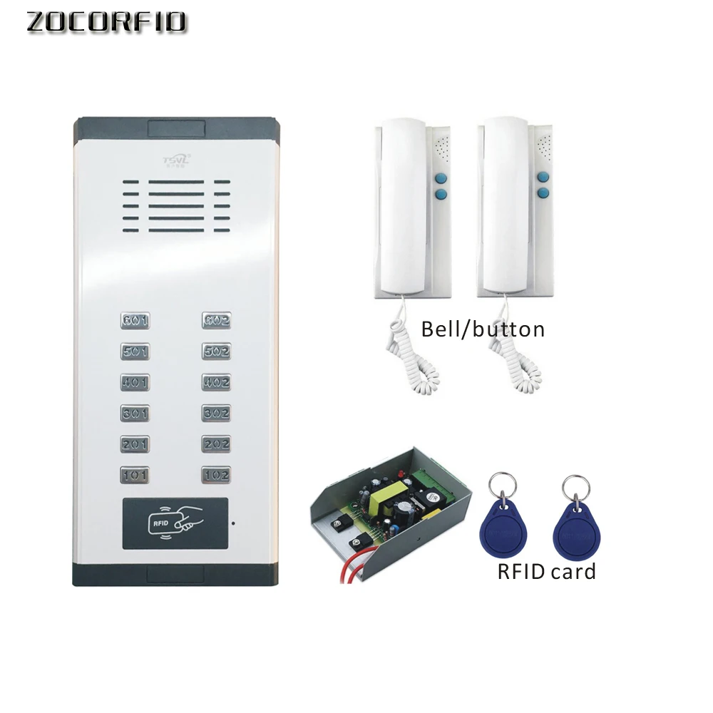 DIY-Directly-Button-Door-Phone-Intercom-Doorbell-System-For-12-Units ...