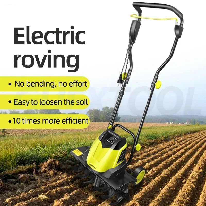 Electric-Bulldozer-Tiller-Ripper-Small-Plow-Machine-Household-Soil ...