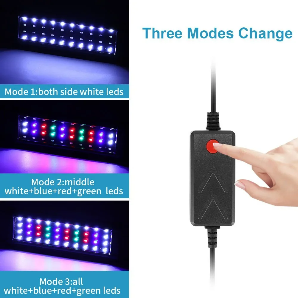 31-120cm Aquarium LED Light Super Slim Fish Tank Aquatic Plant Grow ...