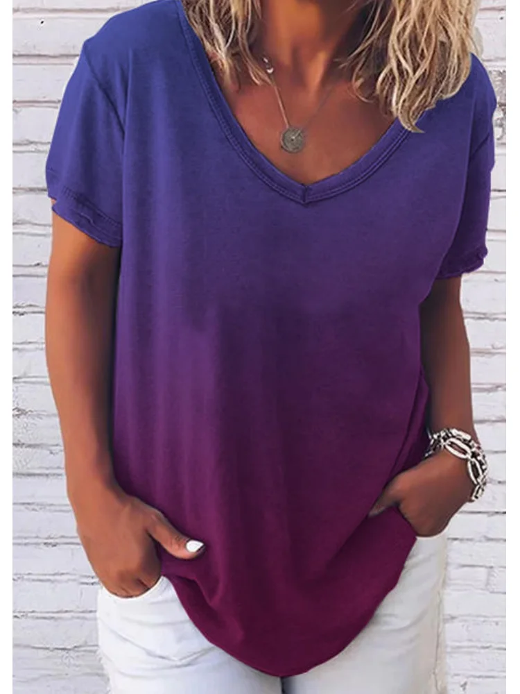 Simple-Gradient-Women-s-T-Shirt-3d-Print-Fashion-Top-Tee-T-Shirt ...
