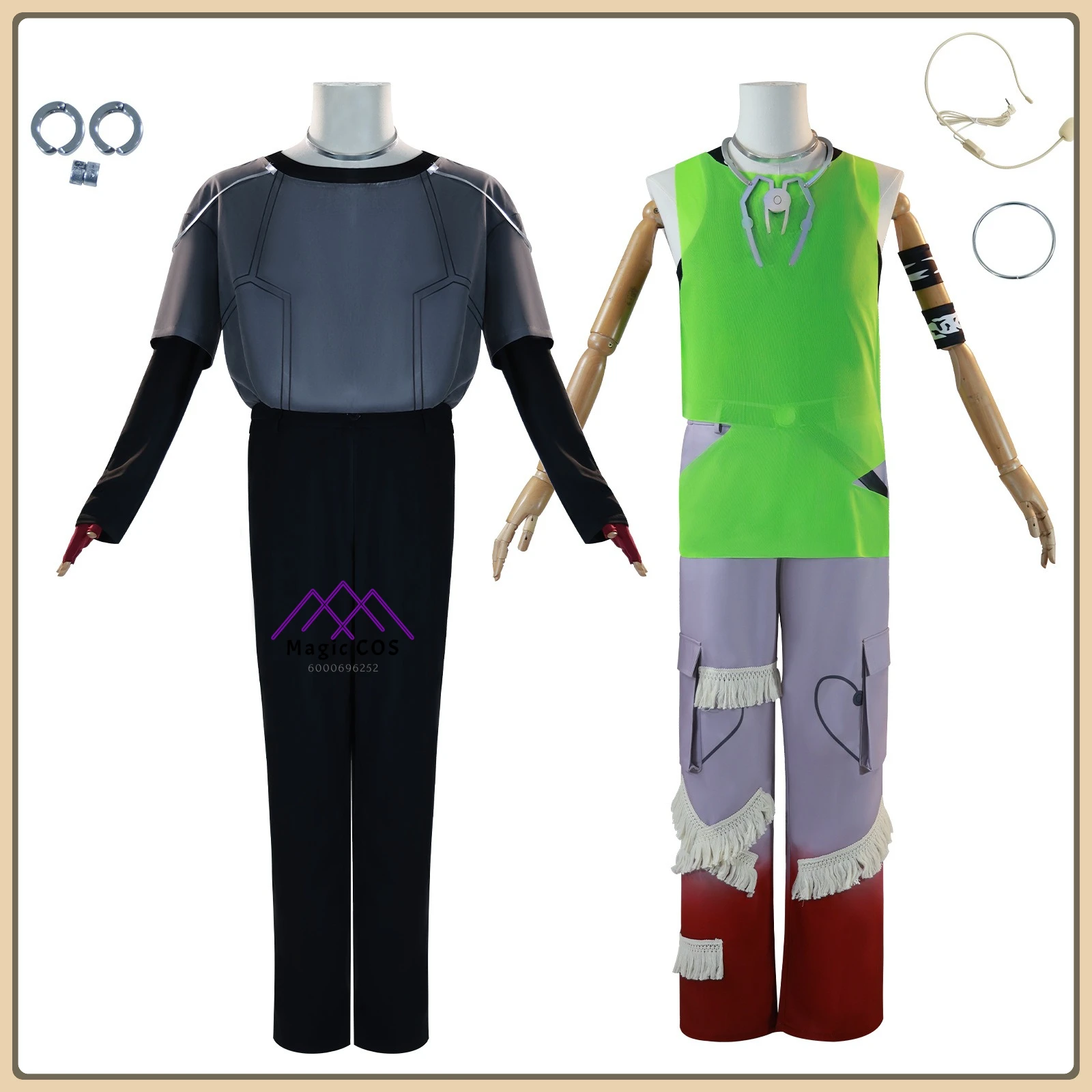 Alien Stage Teal Cosplay Costume Full Set Anime Clothes Metallic Sheen ...